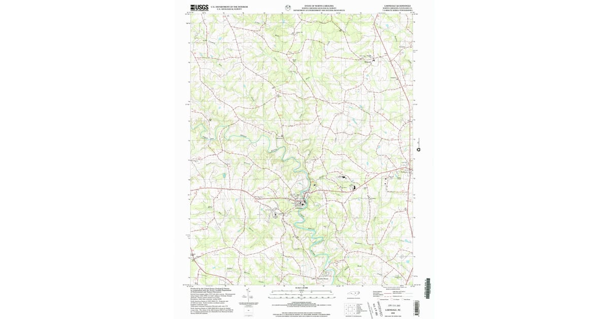 2002 Map of Lawndale, NC — High-Res | Pastmaps