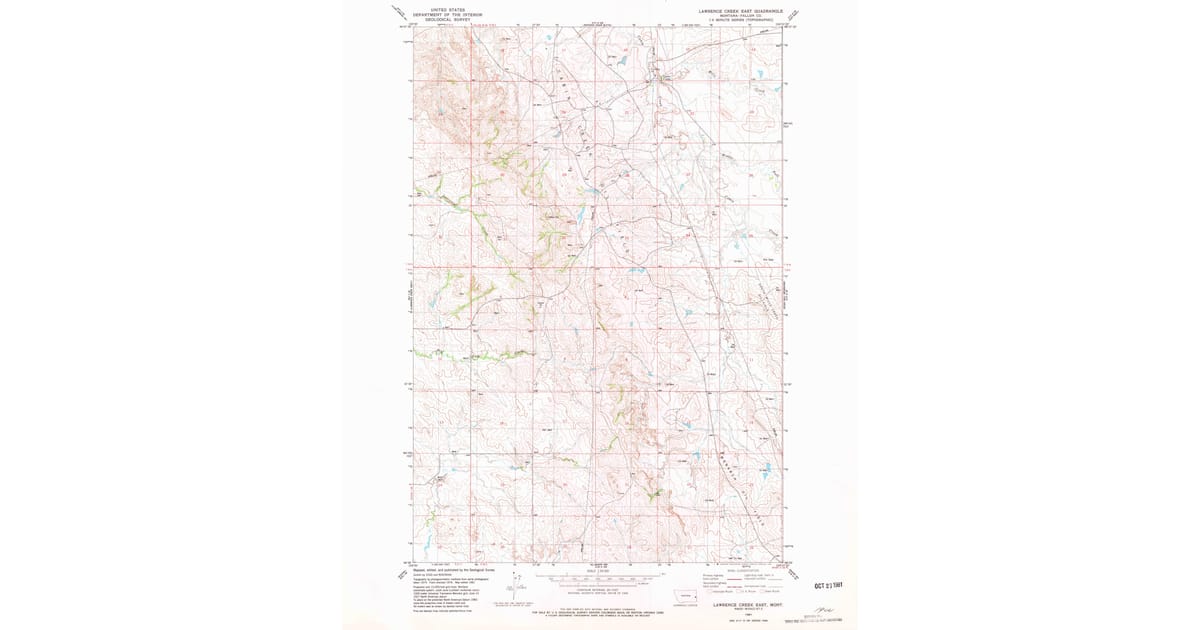 1981 Map of Lawrence Creek East, Fallon County, MT — High-Res | Pastmaps