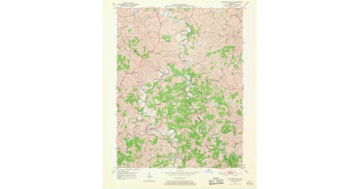 1950 Map of Lawrenceville, Grant County, KY — High-Res | Pastmaps