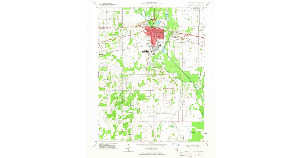 1965 Map of Lawrenceville, IL — High-Res | Pastmaps