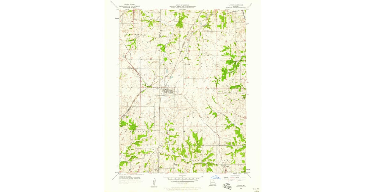 1957 Map of Lawson, MO — High-Res | Pastmaps