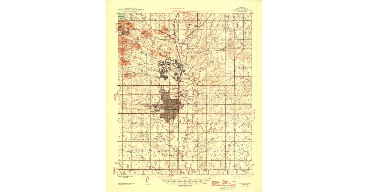 1900s (20th Century) Maps of South East Corner Landing Strip, OK | Pastmaps