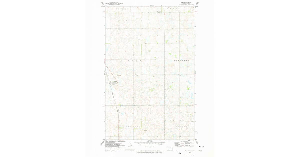 1972 Map of Lawton, ND — High-Res | Pastmaps