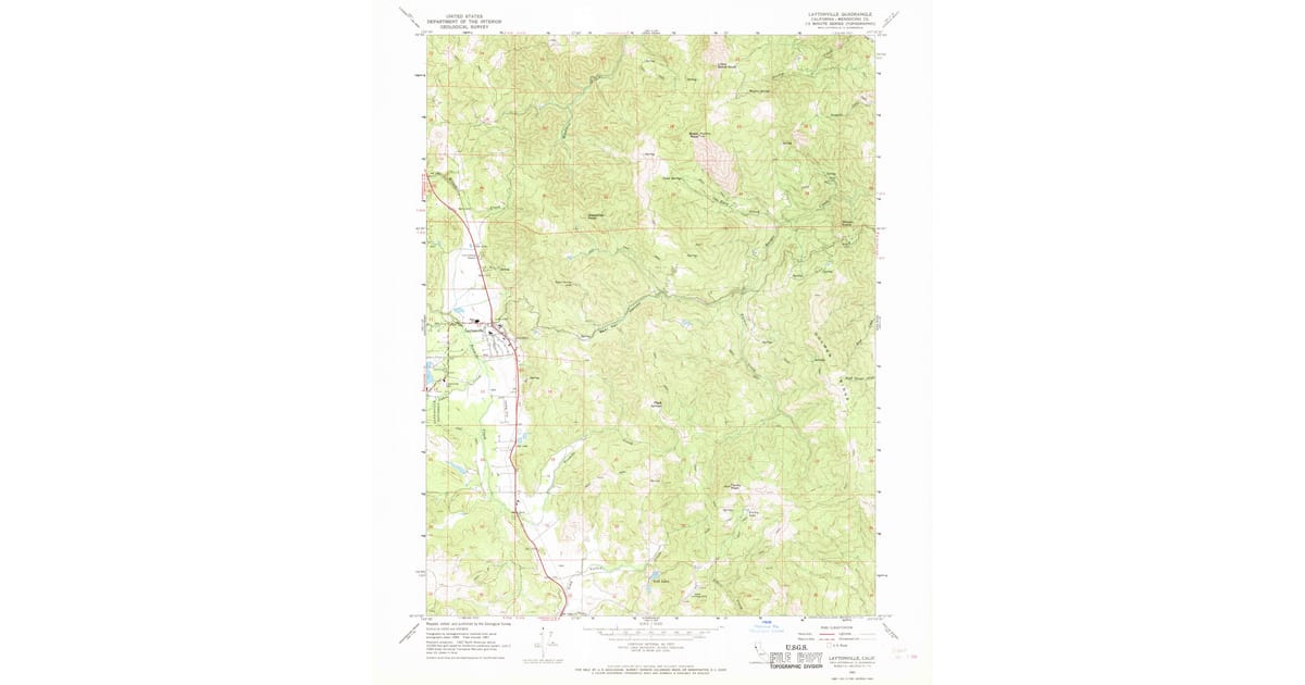 1967 Map of Laytonville, CA — High-Res | Pastmaps