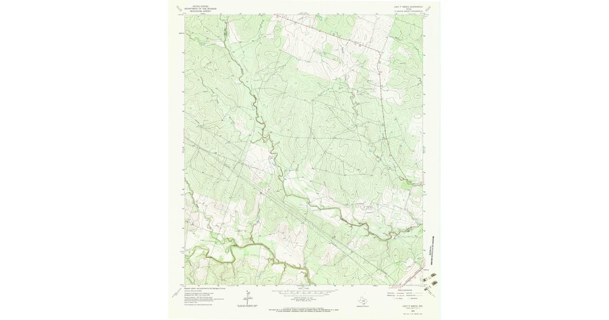 1963 Map of Lazy F Ranch, Goliad County, TX — High-Res | Pastmaps