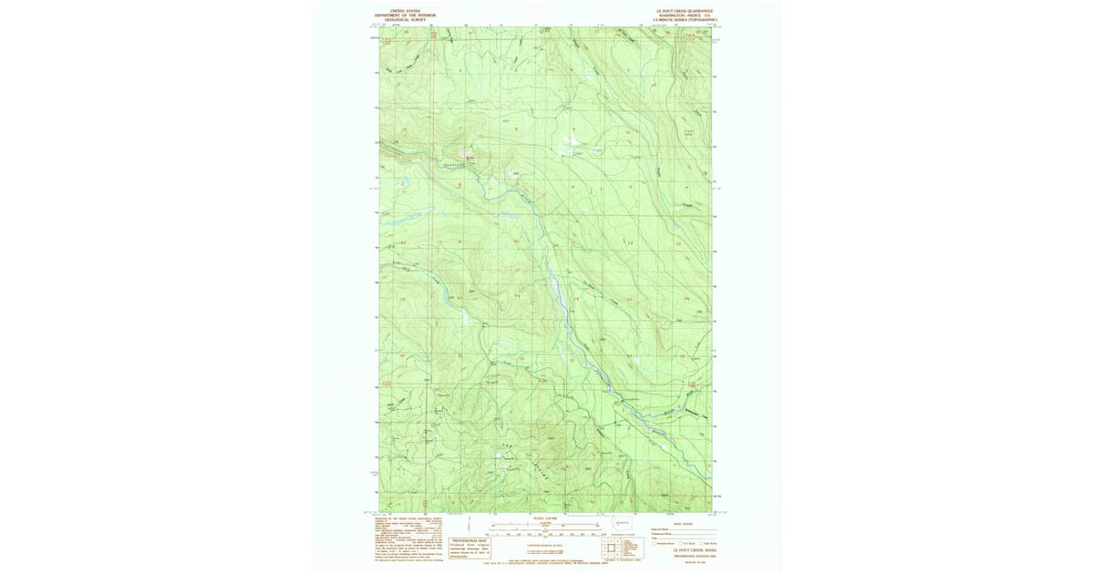 1987 Map of Le Dout Creek, Pierce County, WA — High-Res | Pastmaps