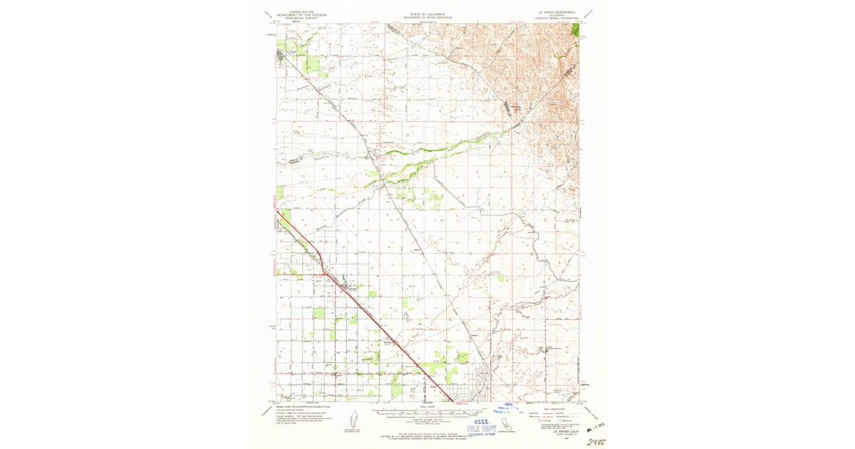 1961 Map of Le Grand, CA — High-Res | Pastmaps