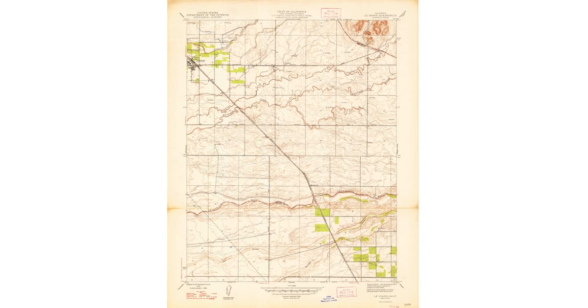 1947 Map of Le Grand, CA — High-Res | Pastmaps