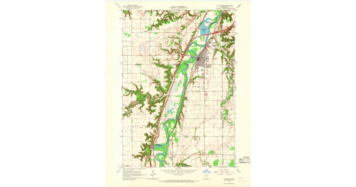 1965 Map of Le Sueur, MN — High-Res | Pastmaps