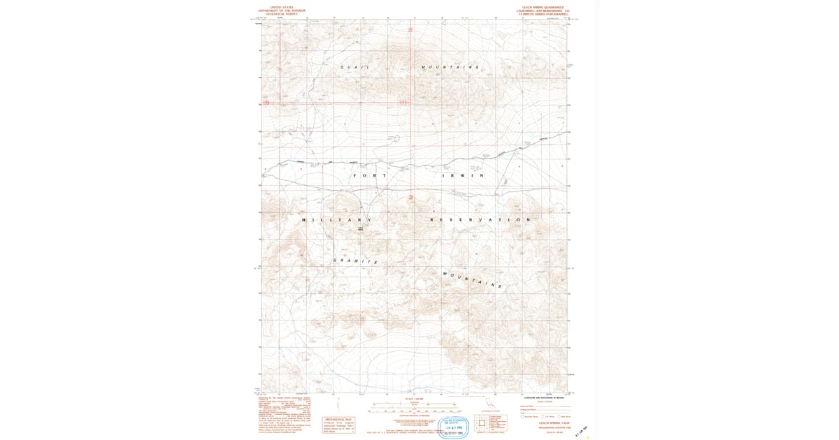 1984 Map of Leach Spring, San Bernardino County, CA — High-Res | Pastmaps