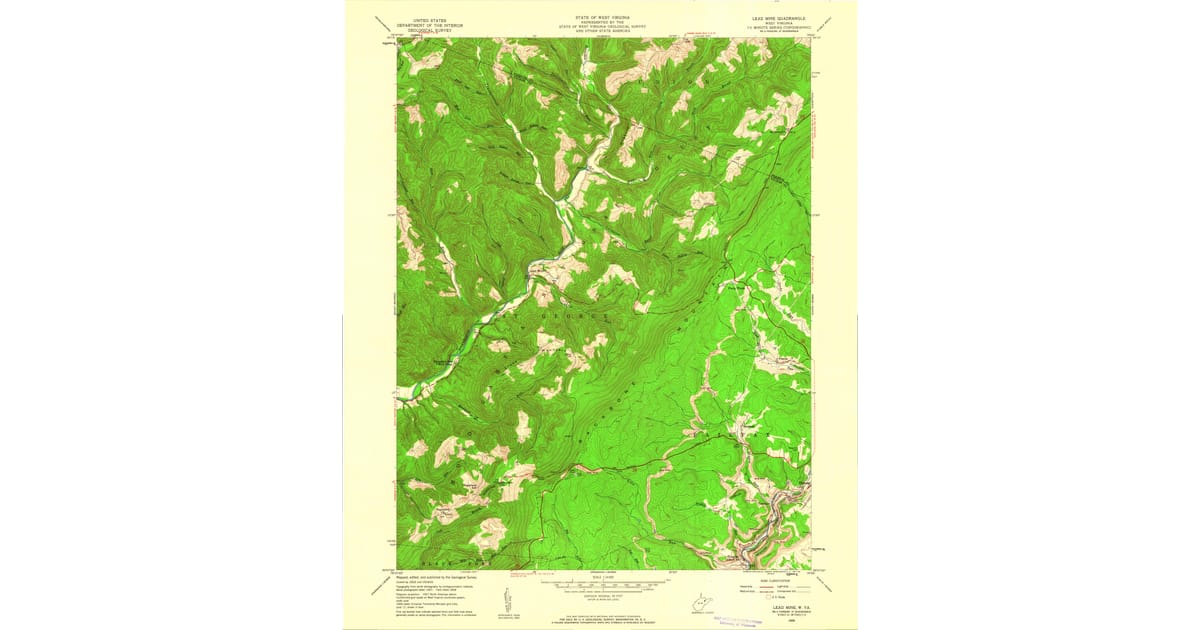 1959 Map of Lead Mine, Tucker County, WV — High-Res | Pastmaps