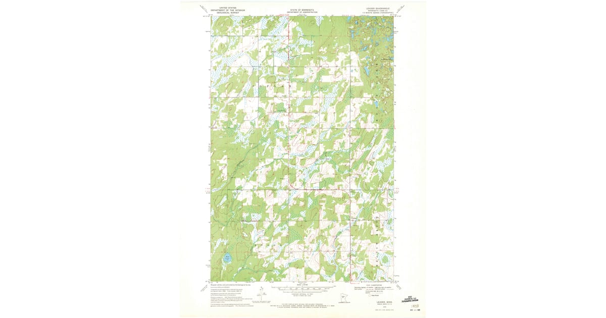1970 Map of Leader, Cass County, MN — High-Res | Pastmaps