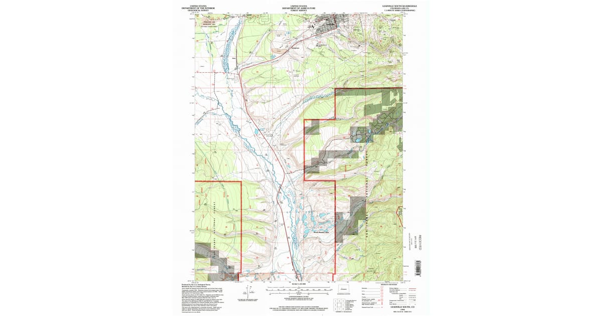 1994 Map of Leadville South, Lake County, CO — High-Res | Pastmaps