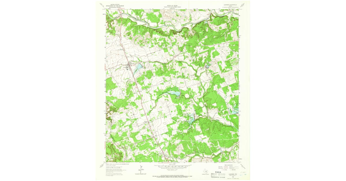 1962 Map of Leander, TX — High-Res | Pastmaps