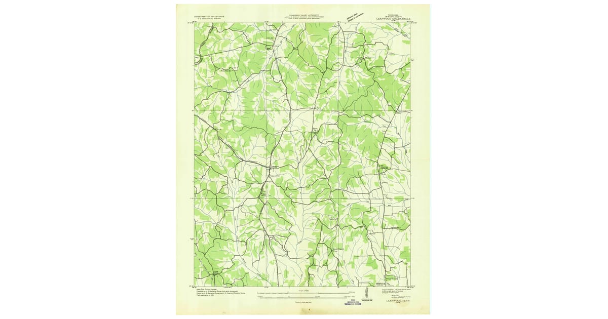 1936 Map of Leapwood, McNairy County, TN — High-Res | Pastmaps