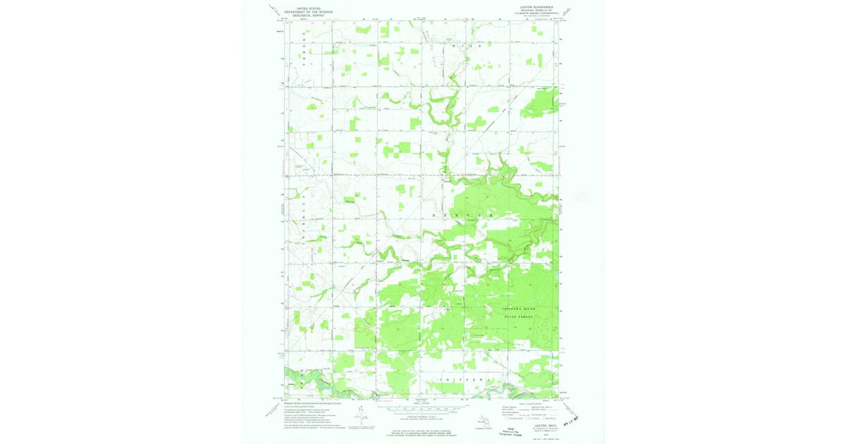 1973 Map of Leaton, Isabella County, MI — High-Res | Pastmaps