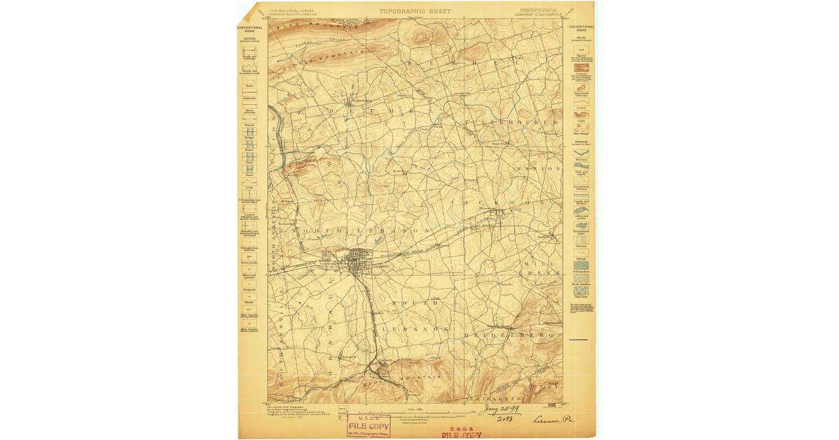 1899 Map of Lebanon, PA — High-Res | Pastmaps
