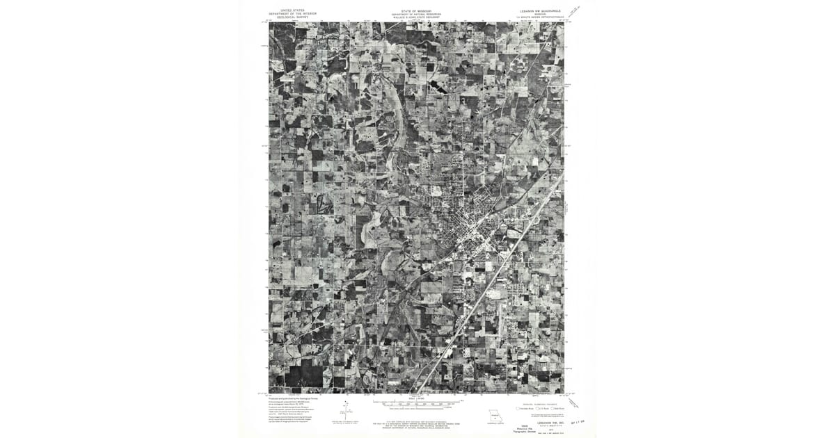 1975 Map of Lebanon NW, Laclede County, MO — High-Res | Pastmaps