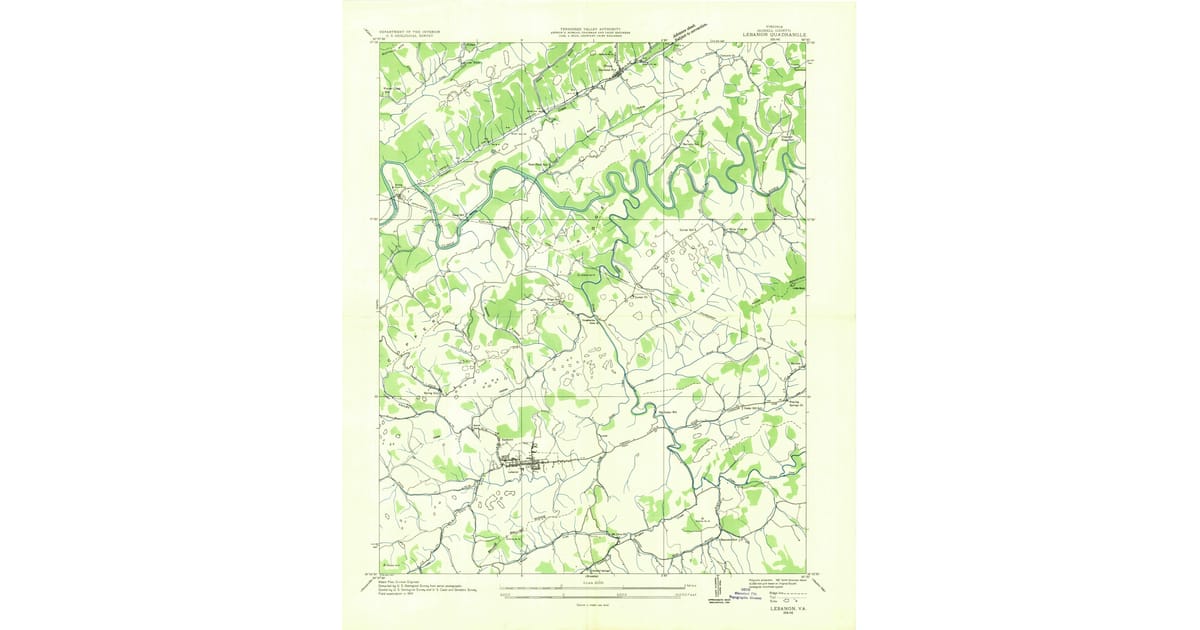 1934 Map of Lebanon, VA — High-Res | Pastmaps