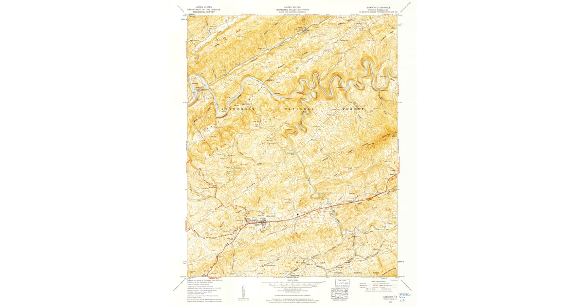 1958 Map of Lebanon, VA — High-Res | Pastmaps