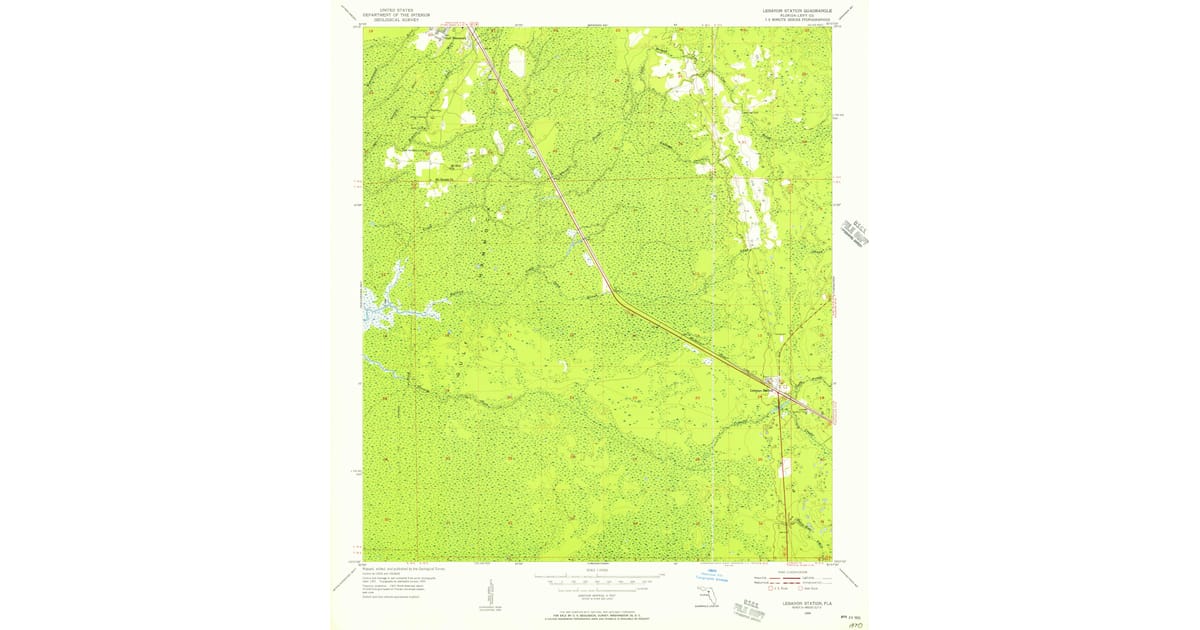 1955 Map of Lebanon Station, Levy County, FL — High-Res | Pastmaps