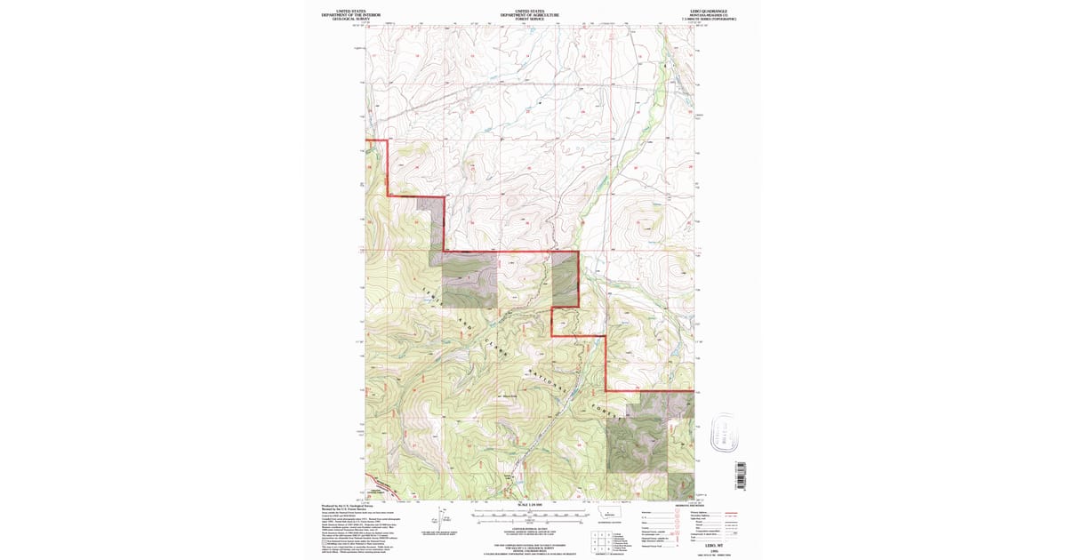 1995 Map of Lebo, Meagher County, MT — High-Res | Pastmaps