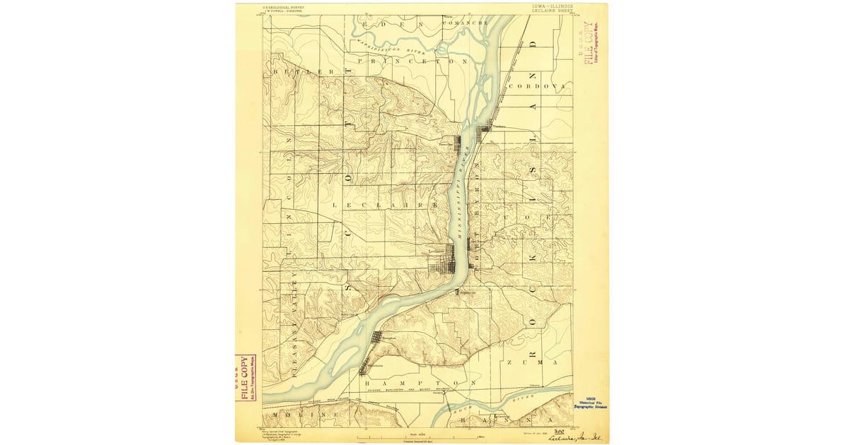 Old Maps of Le Claire, Le Claire Township | Pastmaps