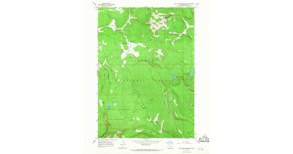 1966 Map of Lee Thomas Crossing, Lake County, OR — High-Res | Pastmaps
