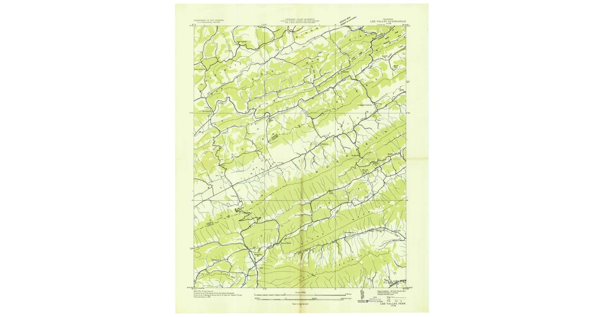 1935 Map of Lee Valley, Hawkins County, TN — High-Res | Pastmaps
