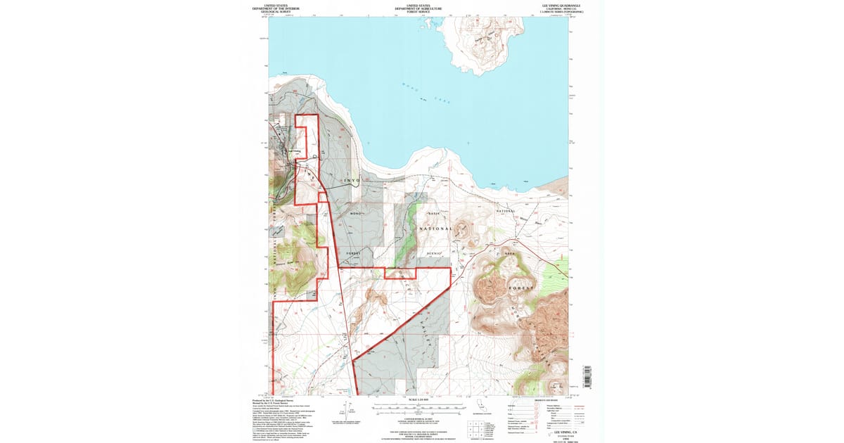 1994 Map of Lee Vining, CA — High-Res | Pastmaps