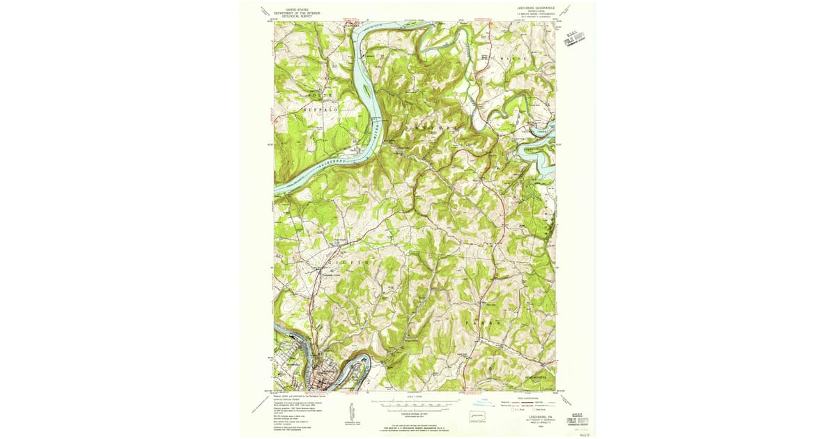 1954 Map of Leechburg, PA — High-Res | Pastmaps