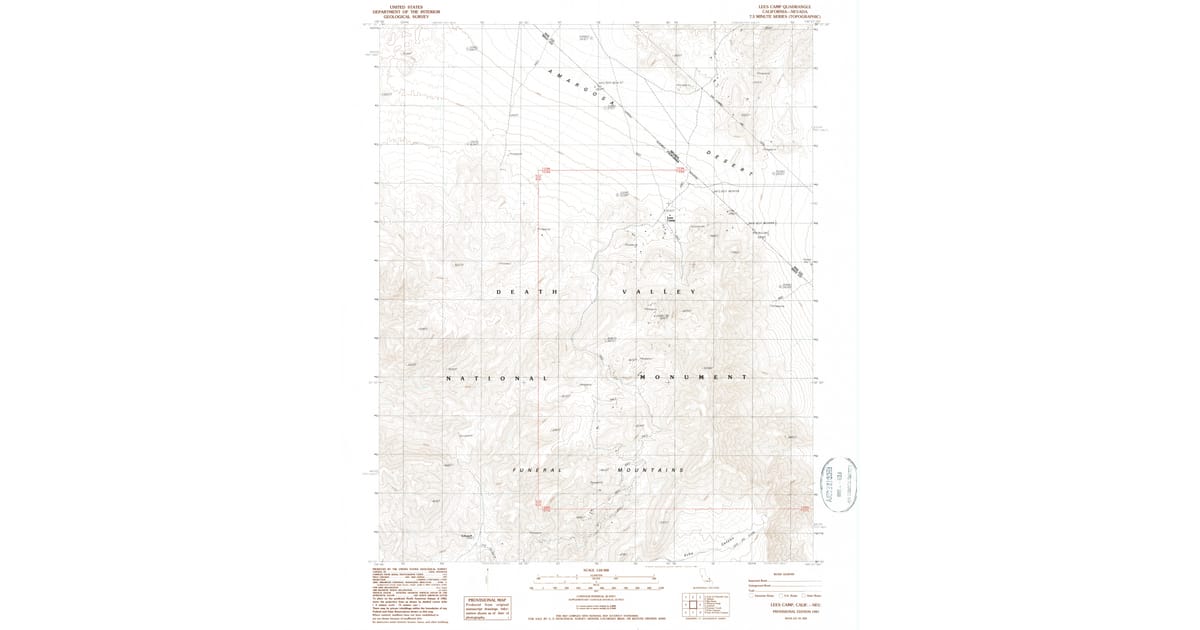 1987 Map of Lees Camp, Inyo County, CA — High-Res | Pastmaps