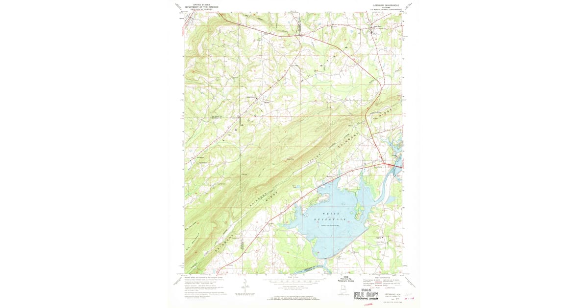 1967 Map of Leesburg, AL — High-Res | Pastmaps