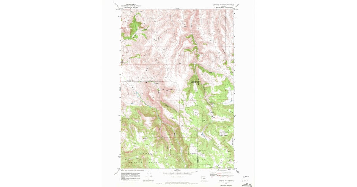 1969 Map of Lefevre Prairie, Gilliam County, OR — High-Res | Pastmaps