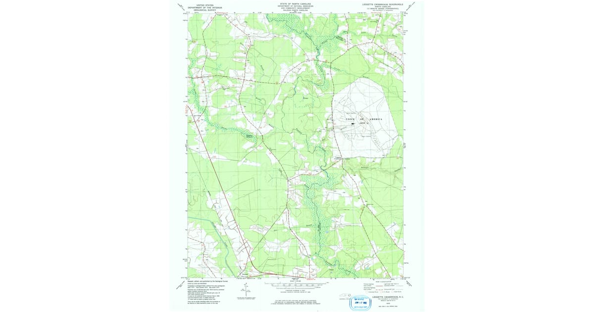 1979 Map of Leggetts Crossroads, Pitt County, NC — High-Res | Pastmaps