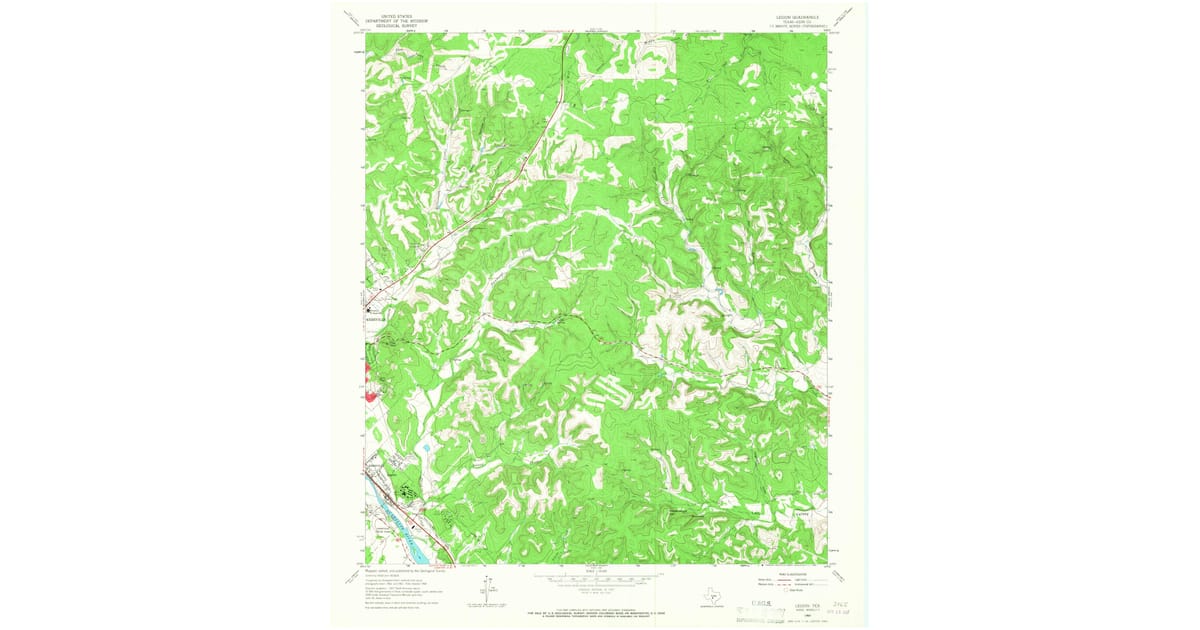 1964 Map of Legion, Kerr County, TX — High-Res | Pastmaps
