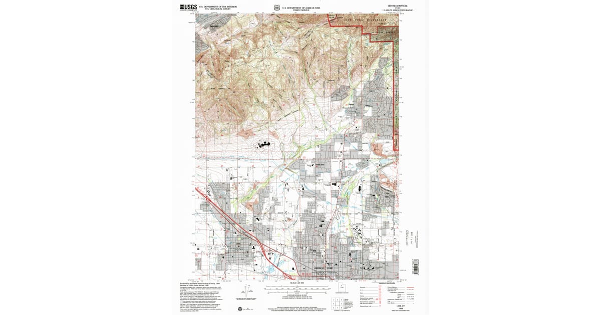 1998 Map of Lehi, UT — High-Res | Pastmaps