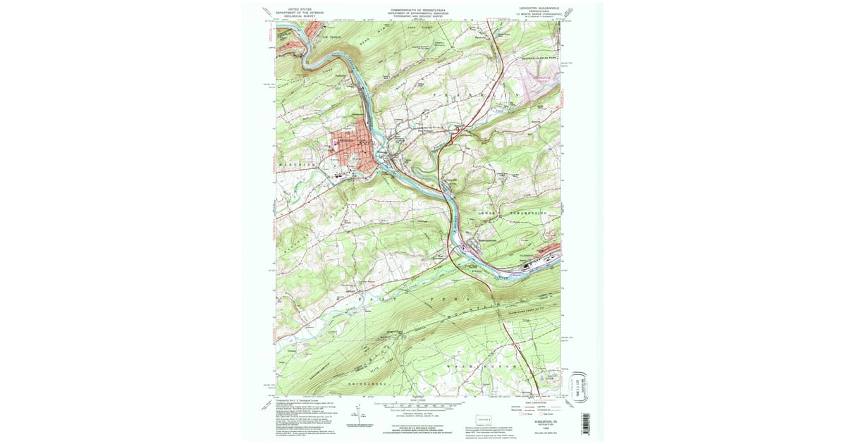 1992 Map of Lehighton, PA — High-Res | Pastmaps