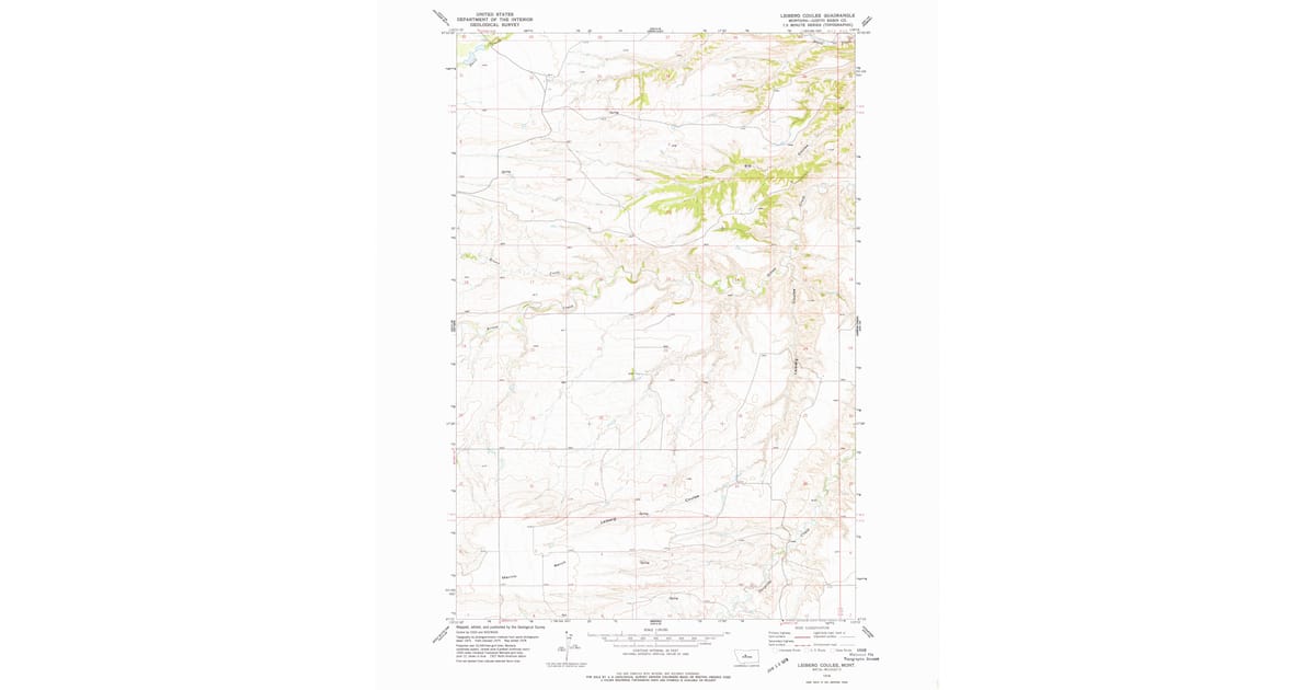 1978 Map of Leiberg Coulee, Judith Basin County, MT — High-Res | Pastmaps