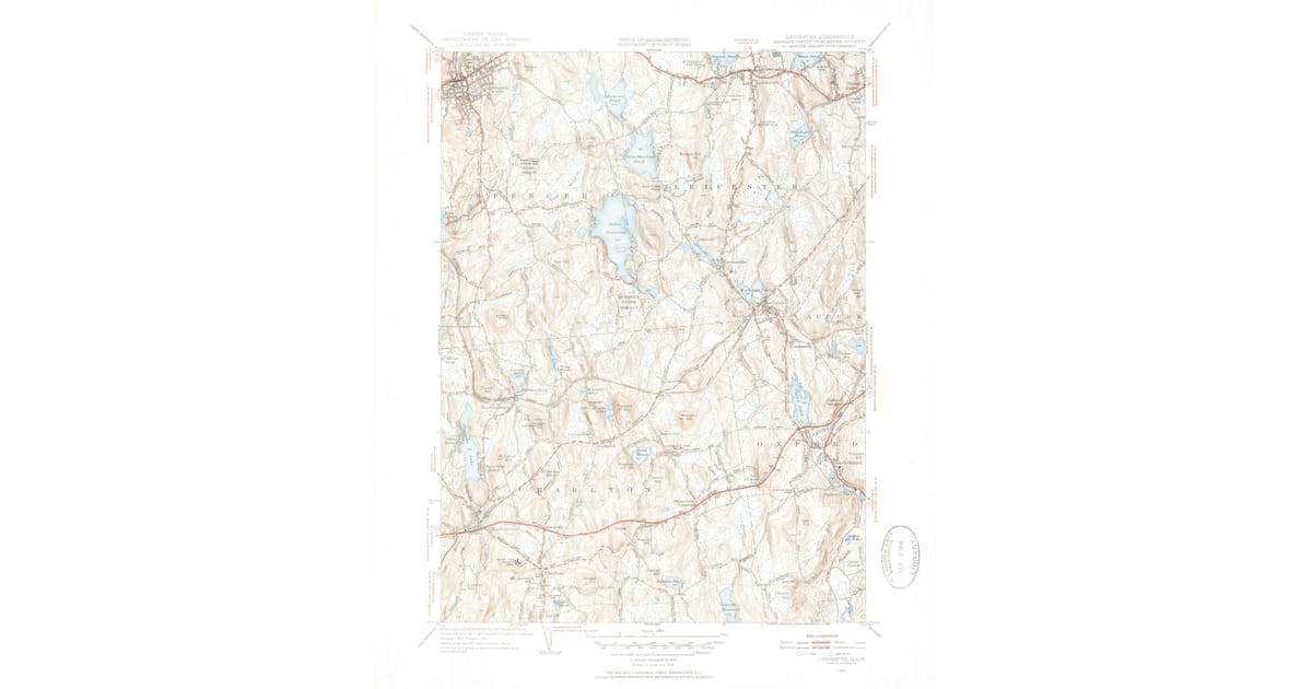 1953 Map of Leicester, Worcester County, MA — High-Res | Pastmaps