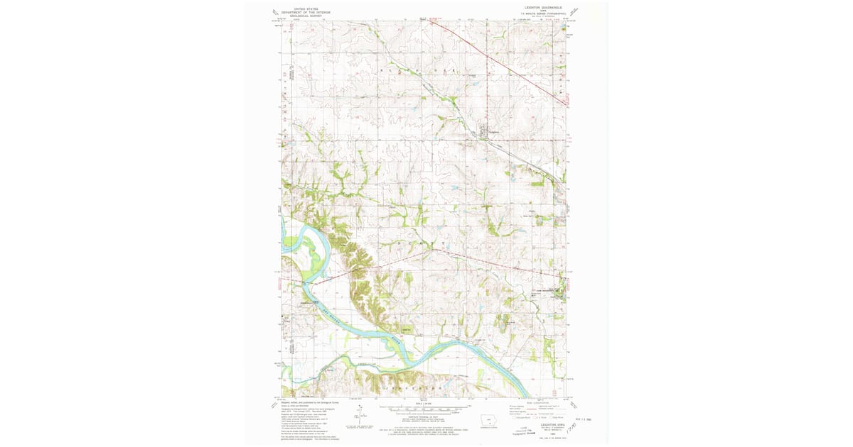 1980 Map of Leighton, IA — High-Res | Pastmaps