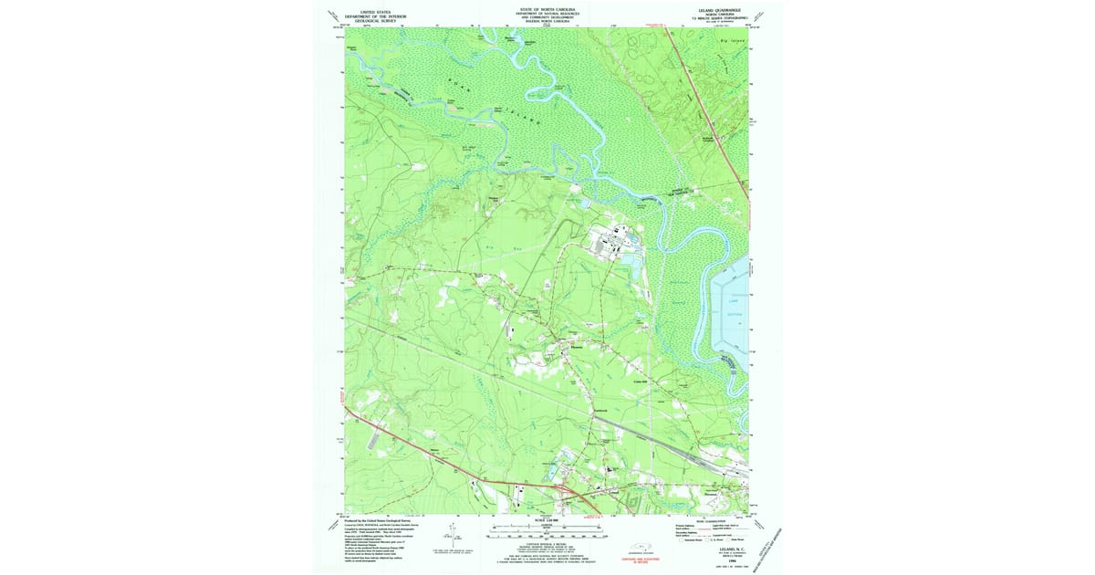1984 Map of Leland, NC — High-Res | Pastmaps