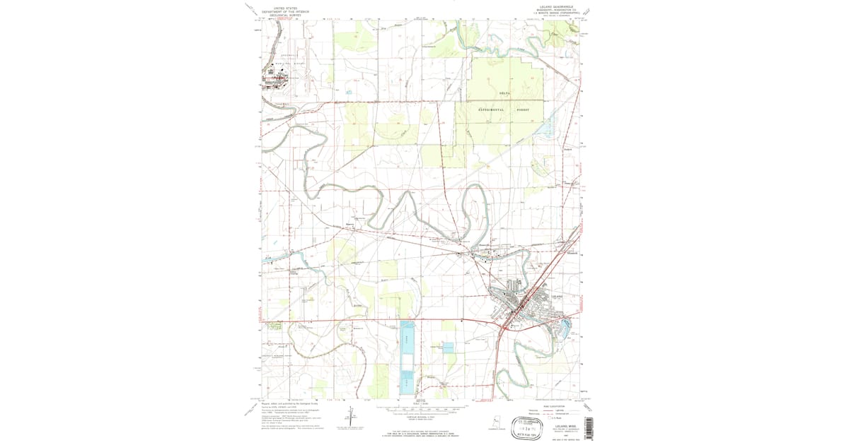 1967 Map of Leland, MS — High-Res | Pastmaps