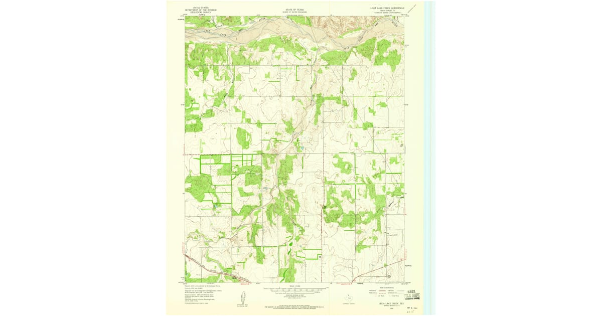 1959 Map of Lelia Lake Creek, Donley County, TX — High-Res | Pastmaps