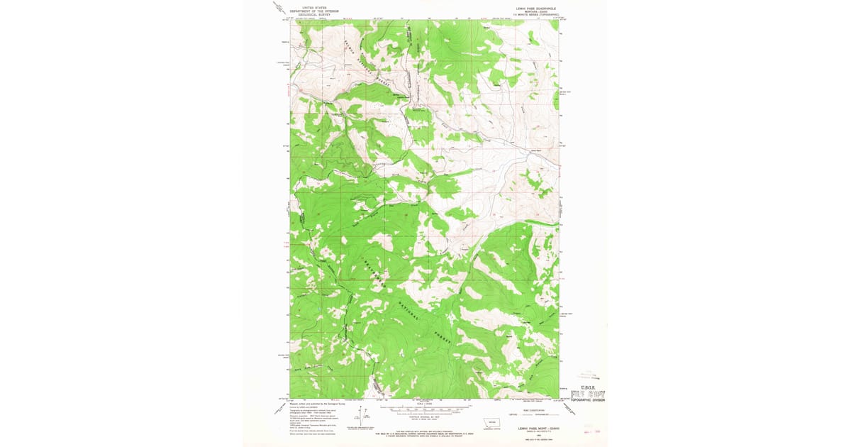 1965 Map of Lemhi Pass, Beaverhead County, MT — High-Res | Pastmaps