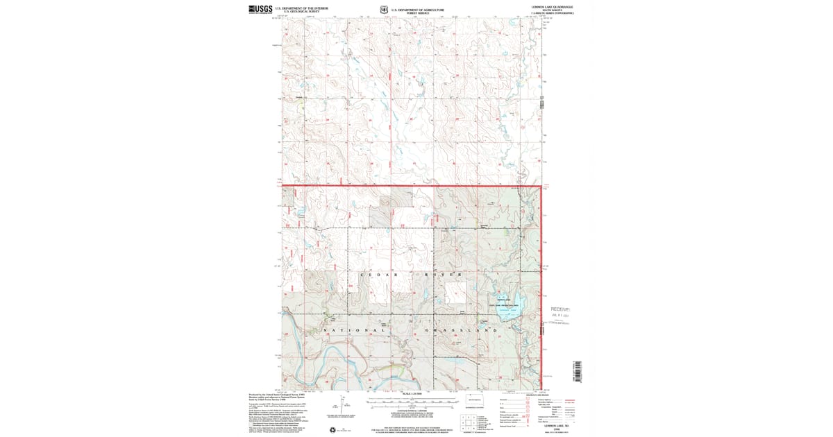 1998 Map of Lemmon Lake, Perkins County, SD — High-Res | Pastmaps