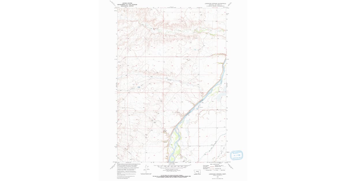 1969 Map of Lemonade Springs, Big Horn County, MT — High-Res | Pastmaps