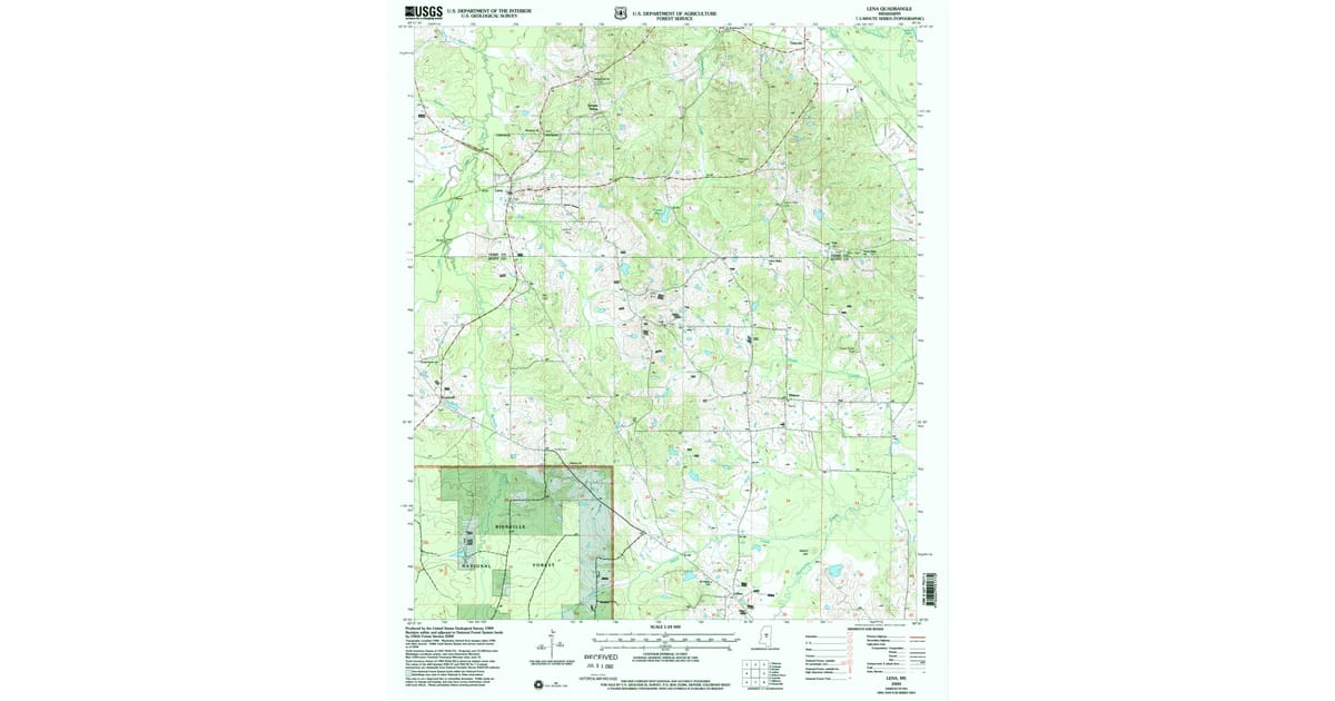 2000 Map of Lena, MS — High-Res | Pastmaps