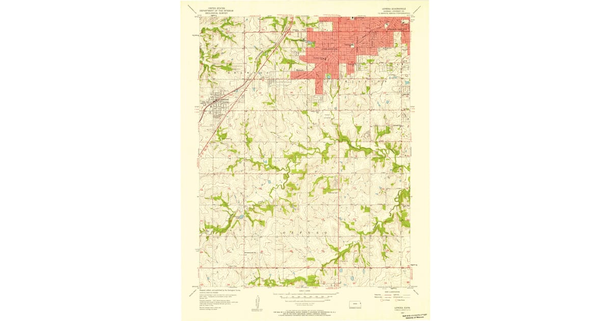 1957 Map of Lenexa, KS — High-Res | Pastmaps