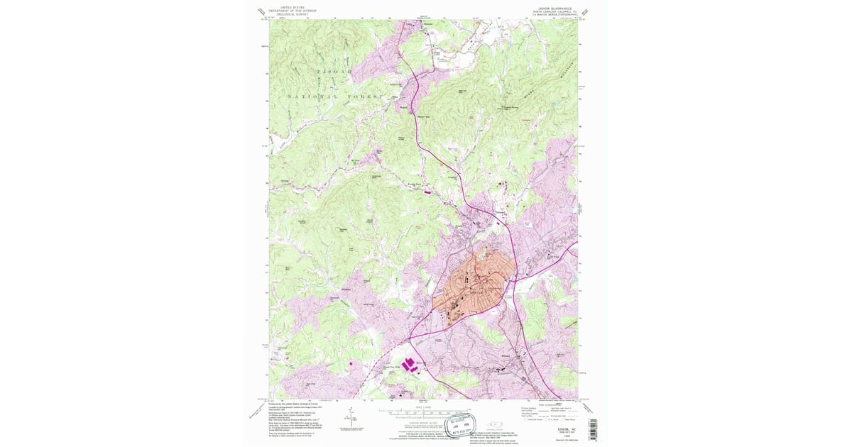 1993 Map of Lenoir, NC — High-Res | Pastmaps